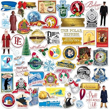 Amazon.com: The Polar Express 50 Count Vinyl Large Deluxe Stickers ...