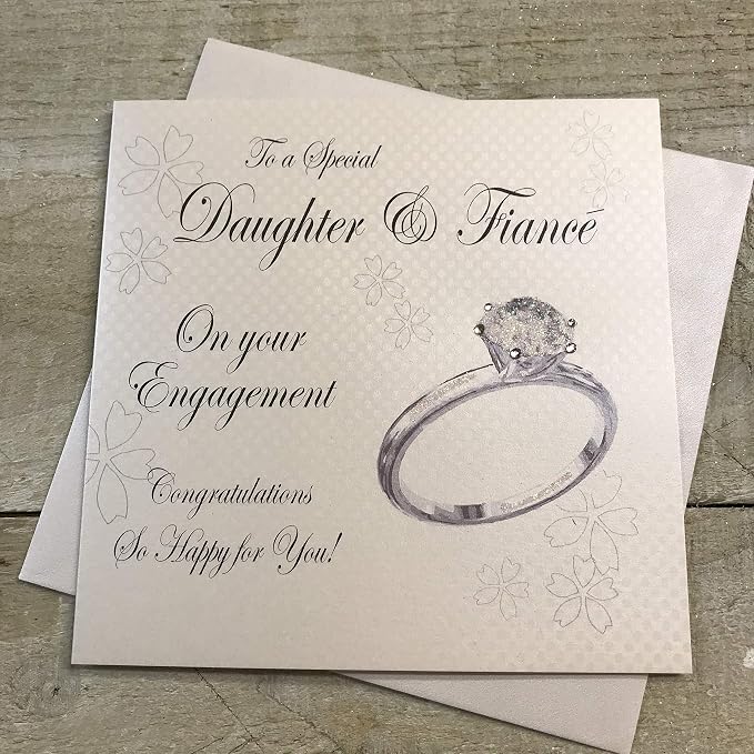 WHITE COTTON CARDS to A Special Daughter & Fiancé On Your Engagement ...