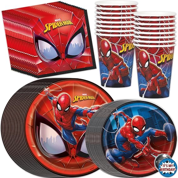 Amazon.com: Spiderman Birthday Party Supplies Set - Serves 16 Guests ...