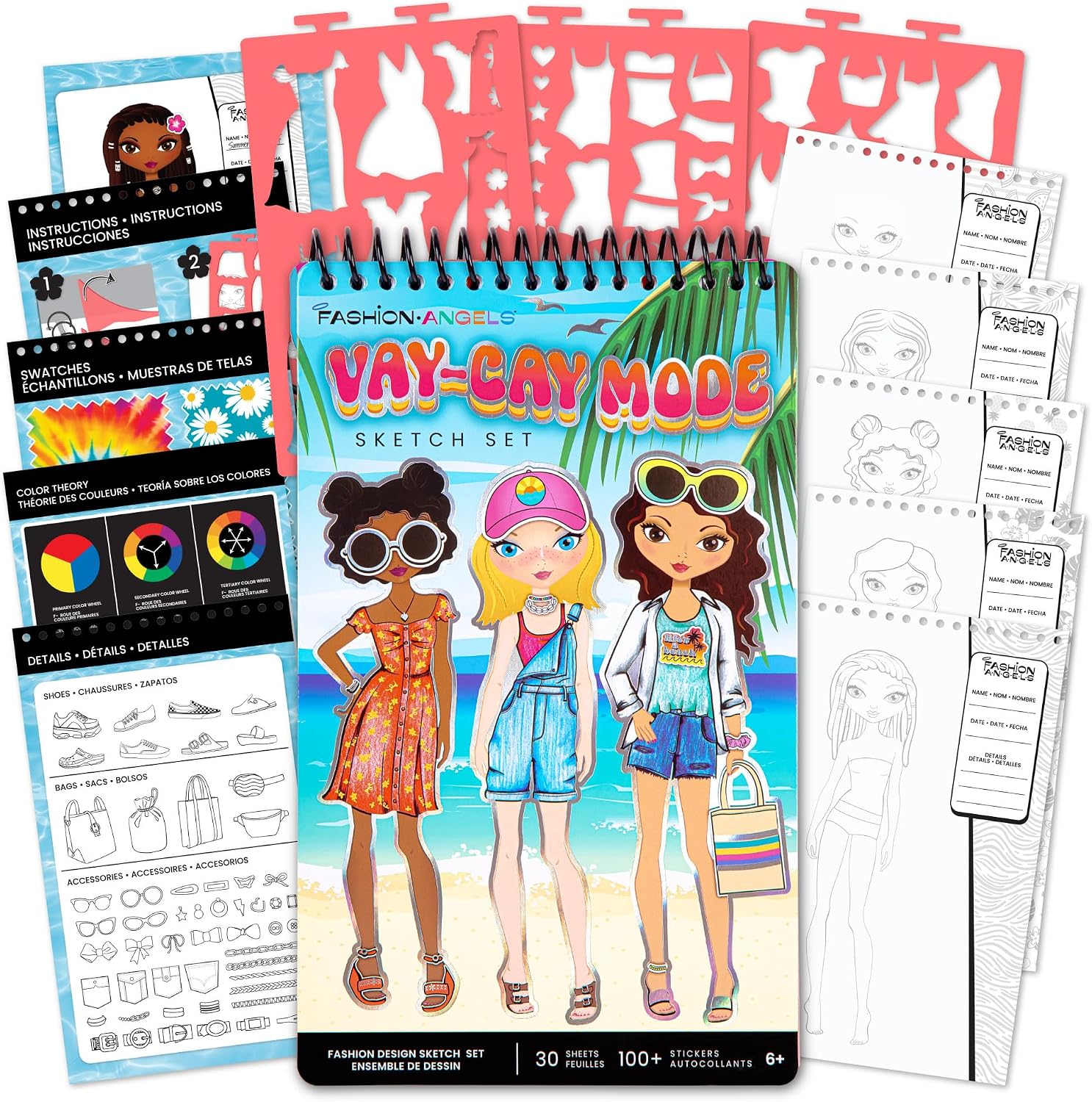 Amazon.com: Fashion Angels Vay-Cay Mode Sketch Set, Includes Sketch Pad ...