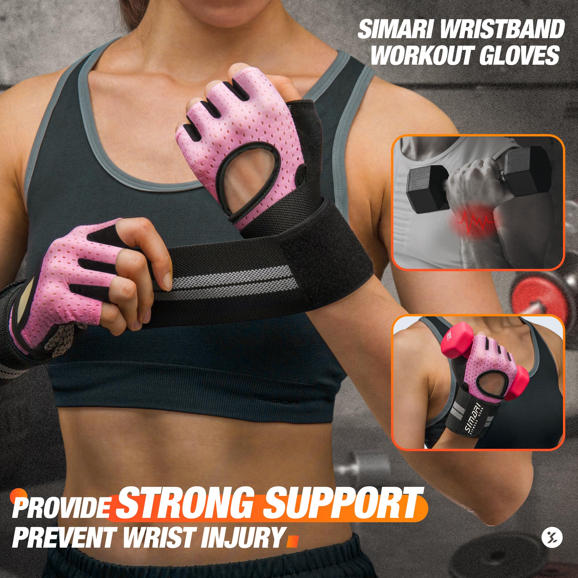Snapklik.com : SIMARI Breathable Workout Gloves For Women Men, Padded ...