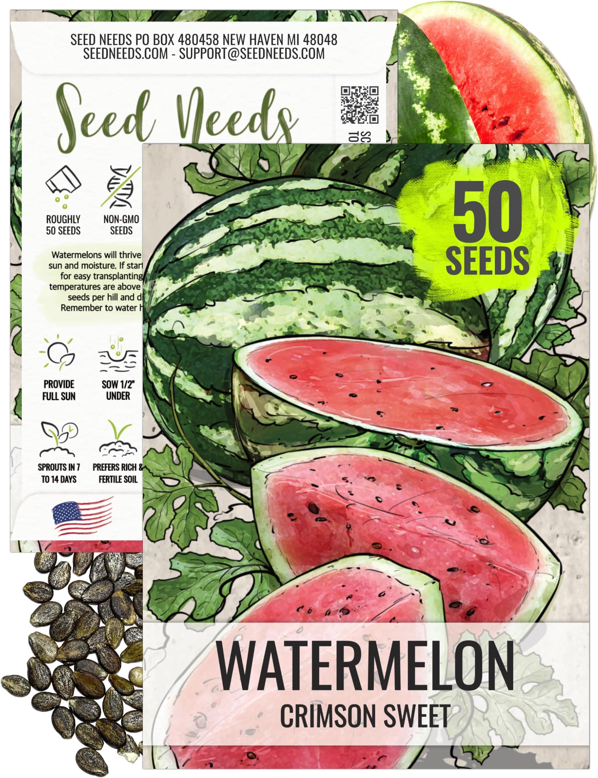 Amazon.com : Crimson Sweet Heirloom Watermelon Seeds : Patio, Lawn & Garden