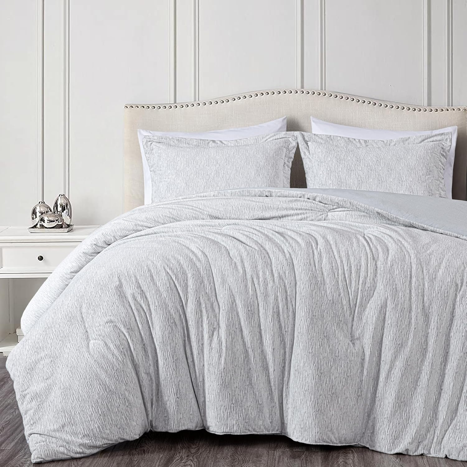 Amazon.com: Chezmoi Collection 3-Piece Embossed Velvet Comforter Set ...