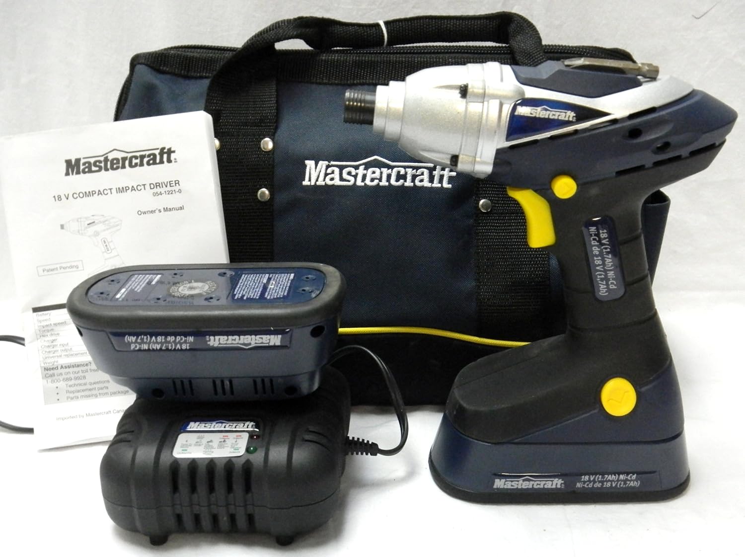 Mastercraft 18 Volt NiCad 1/4" Impact Driver 054-1221-0 - Power Impact ...
