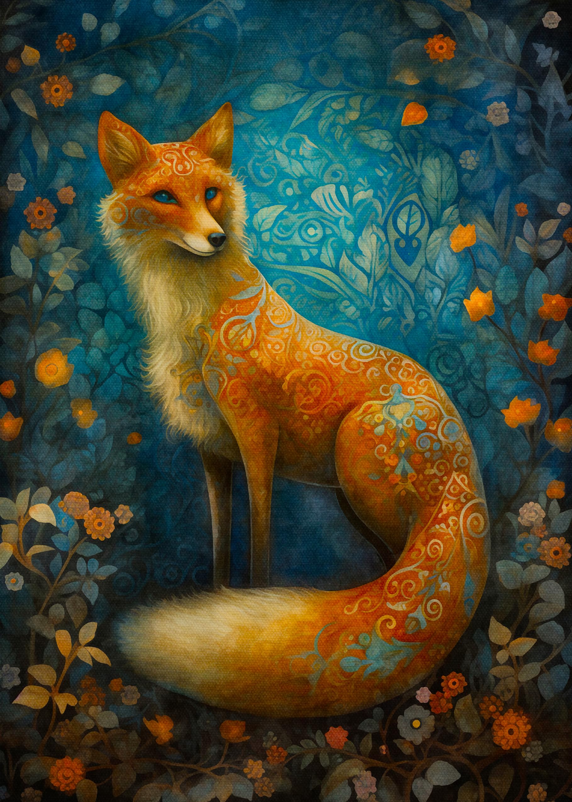 Magical Fox Art Birthday Card - Large A5 : Amazon.co.uk: Stationery ...