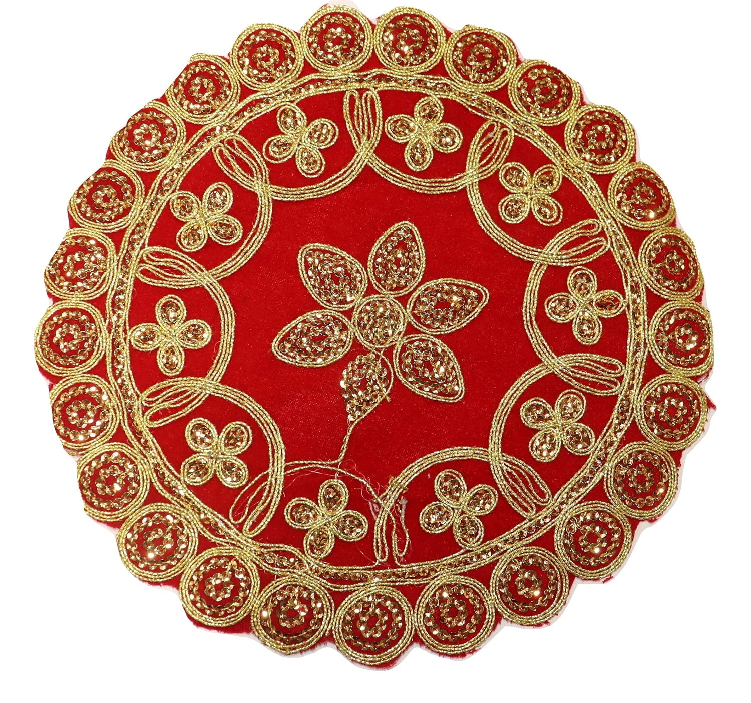 Buy Reliable Pooja Chowki Assan/Puja Assan/Embroidered Puja Altar Cloth ...