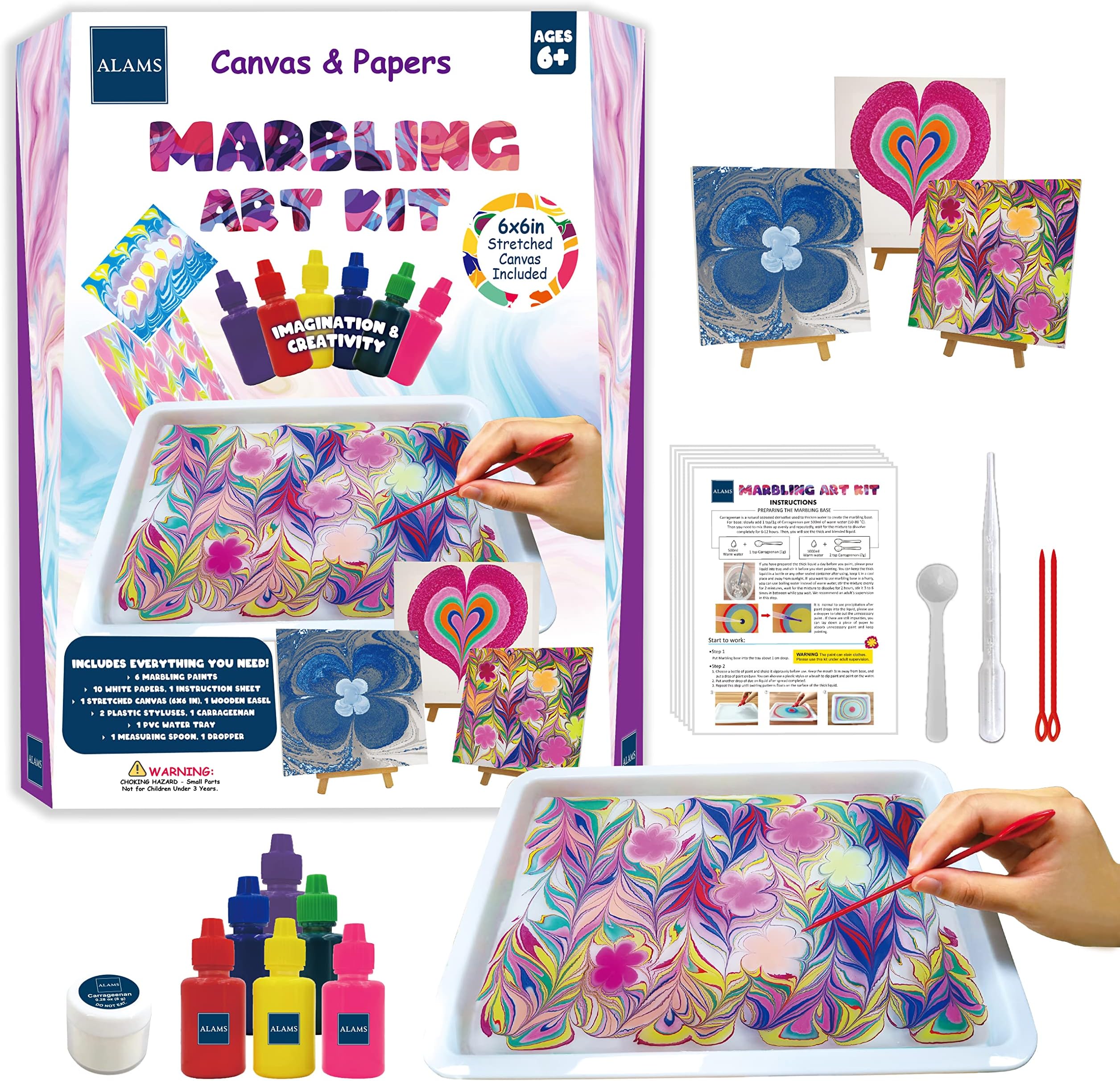 Beauenty Marbling Paint Arts and Crafts Kits 8 Watercolor Marble ...