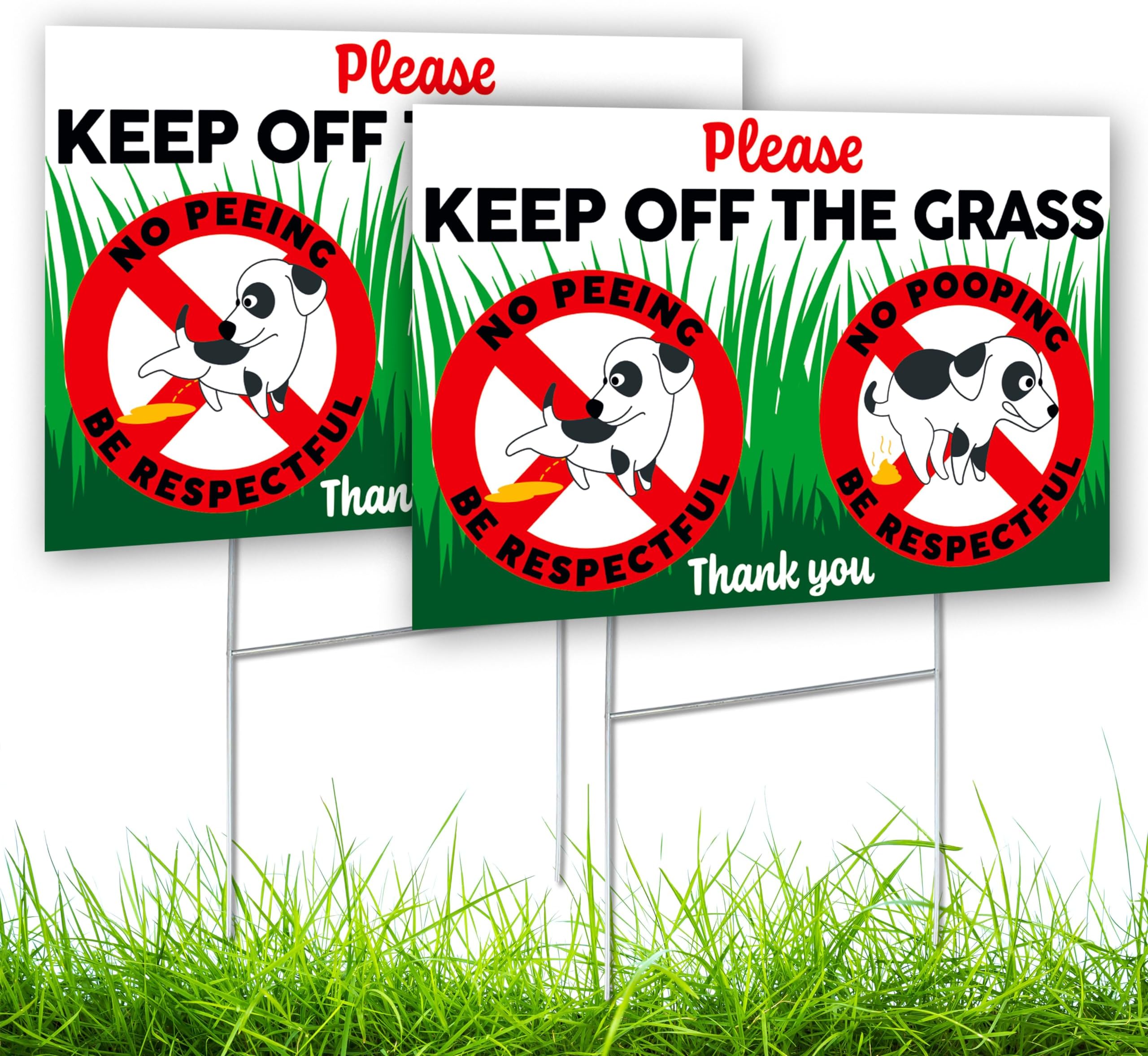 Amazon.com : 2 PC Keep Off Grass Sign - 8x12 Double Sided Coroplast No ...