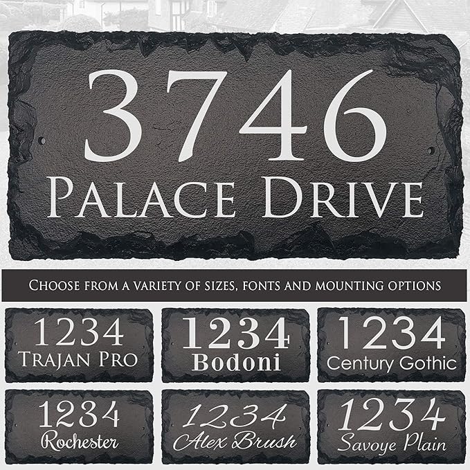 Personalized Slate Stone Address Plaque - Beautifully Customized and ...