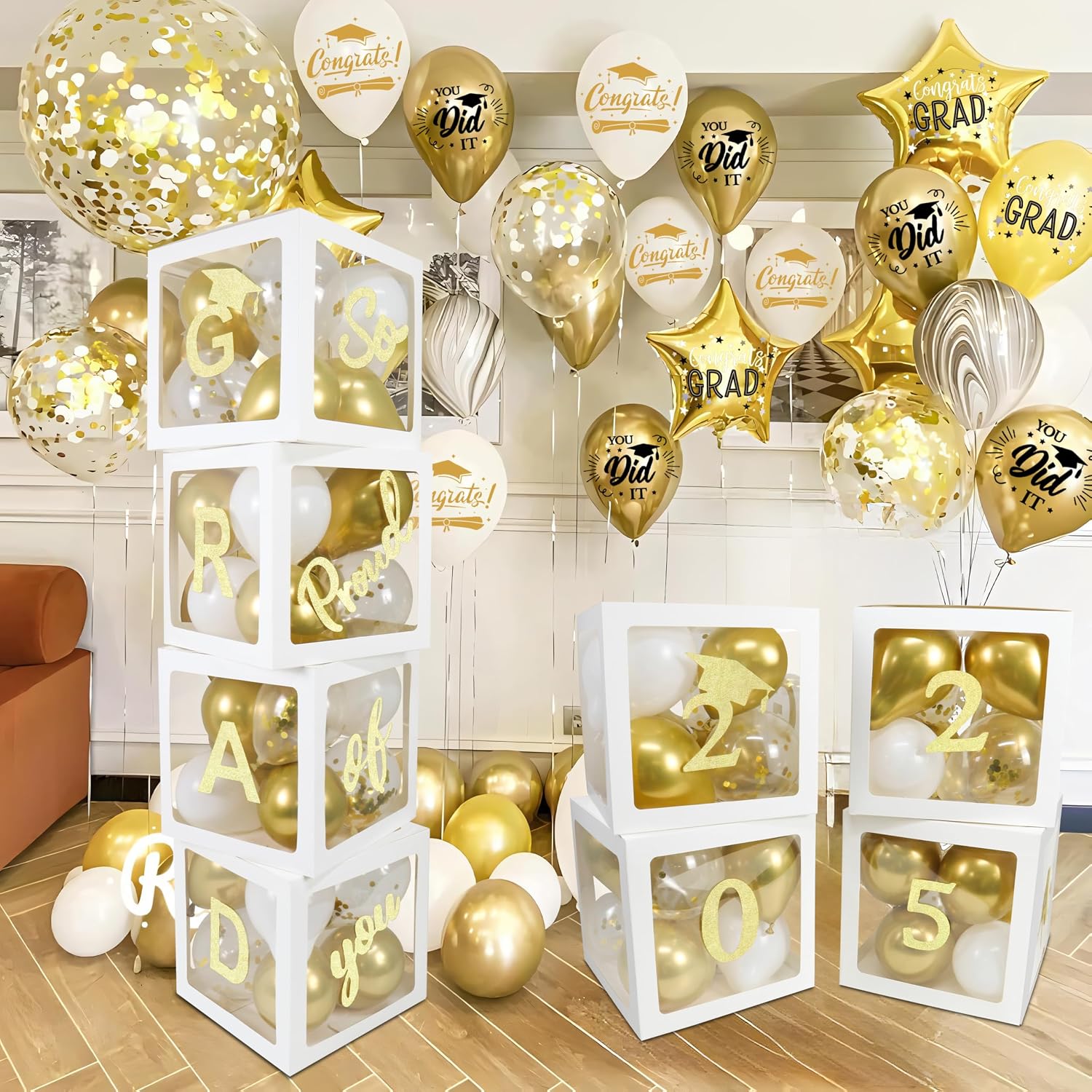 Amazon.com: 2025 Graduation Balloon Boxes Decorations, 4pcs Graduation ...