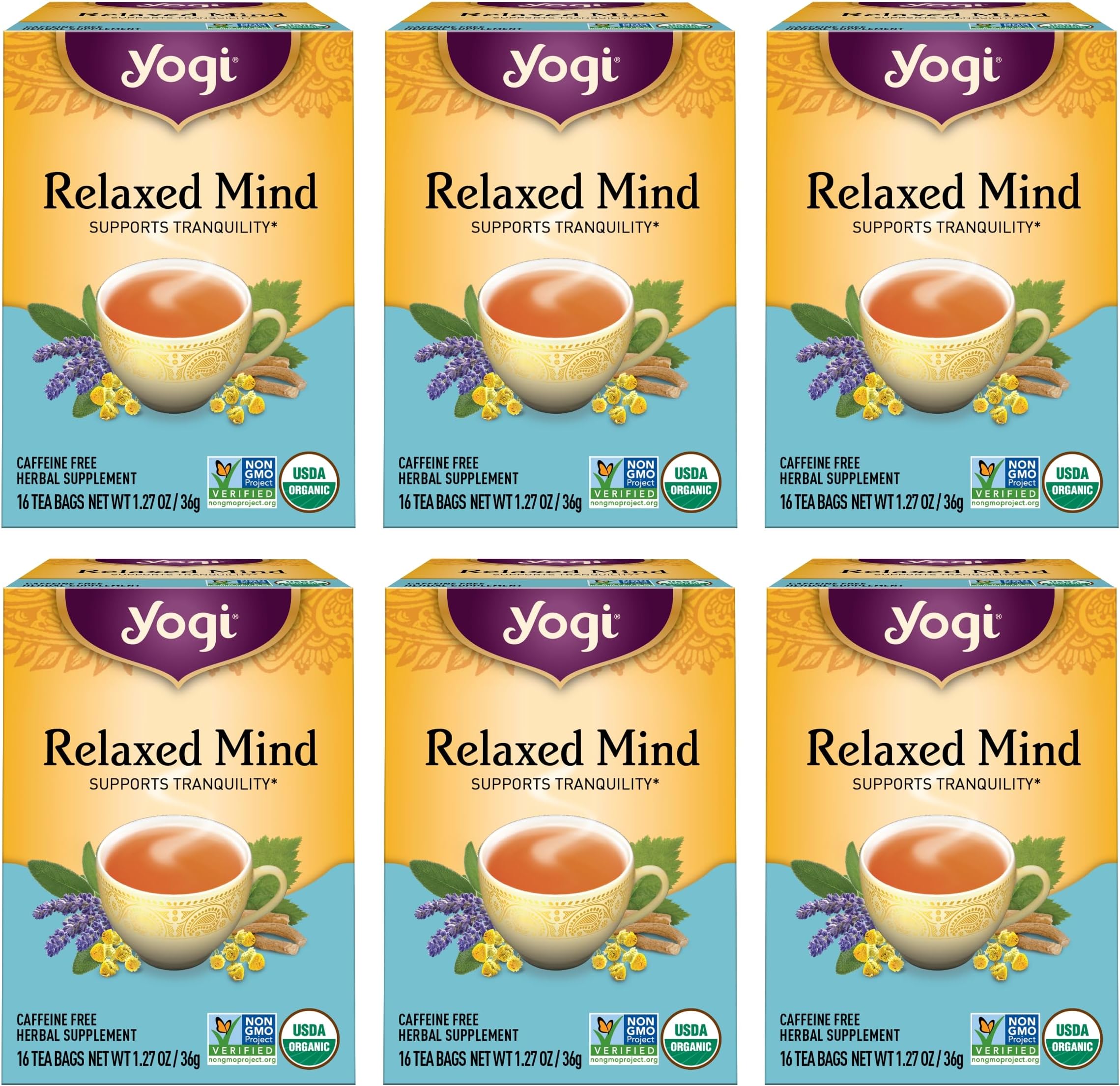 Amazon.com : Yogi Tea - Relaxed Mind (6 Pack) - Supports Tranquility ...