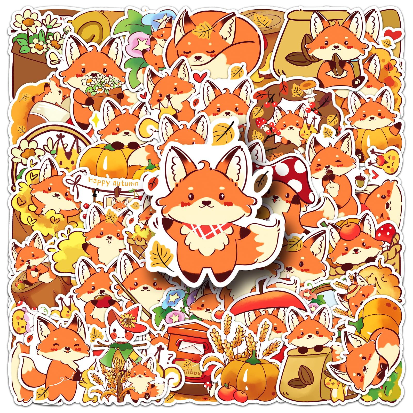 Amazon.com: Fox Stickers Pack, 50 Pcs Kawaii Fox Stickers for Boys ...