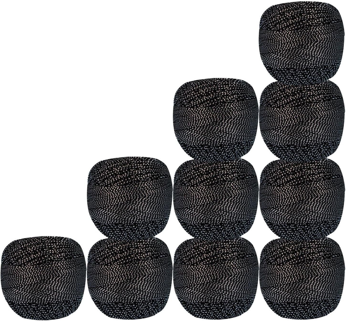 Amazon.com: Set of 10 Pcs Black with Metallic Silver Cotton Crochet ...
