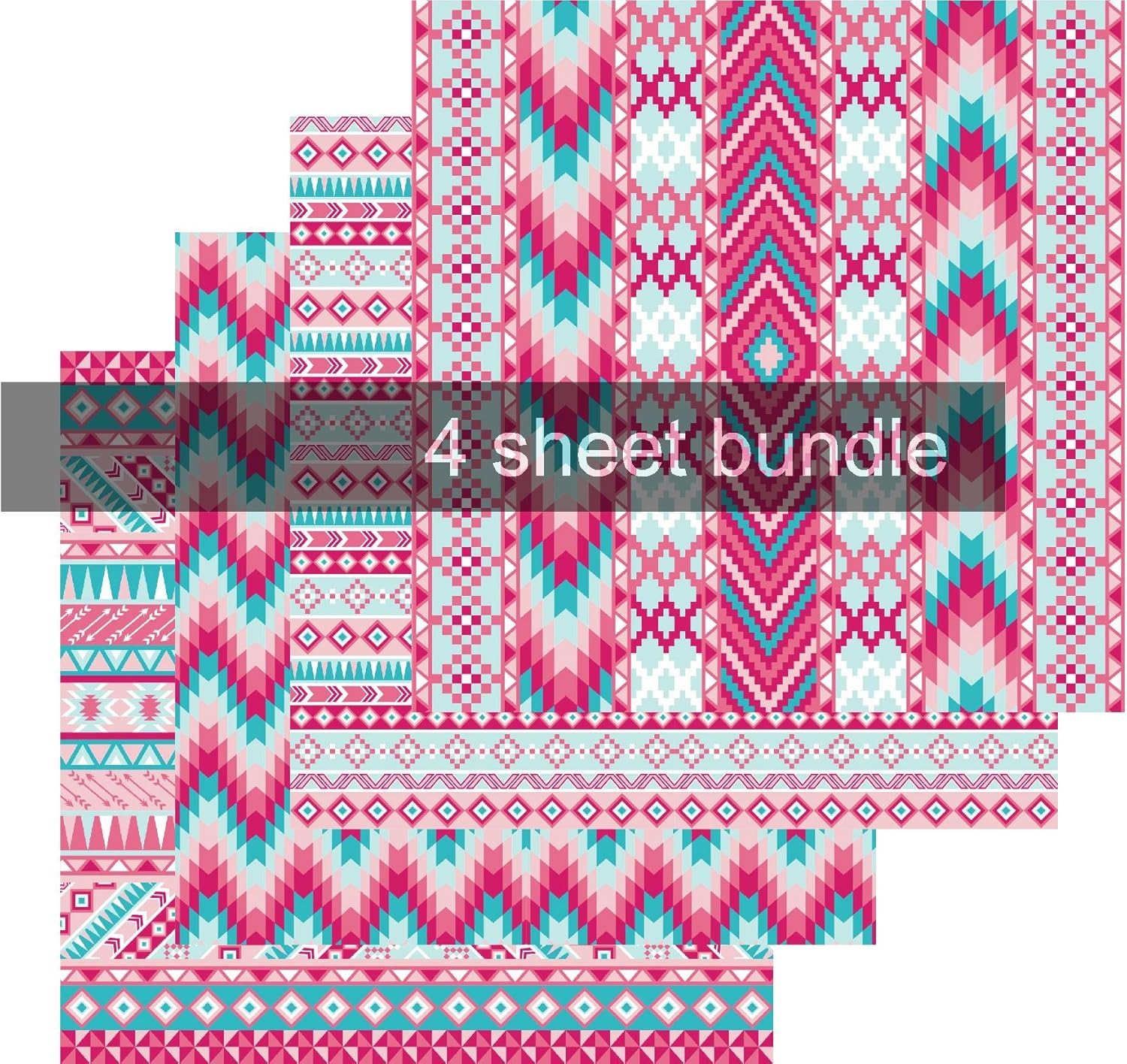 Amazon.com: Aztec Print Heat Transfer Vinyl, Aztec HTV, Pink Blue, 4-12 ...