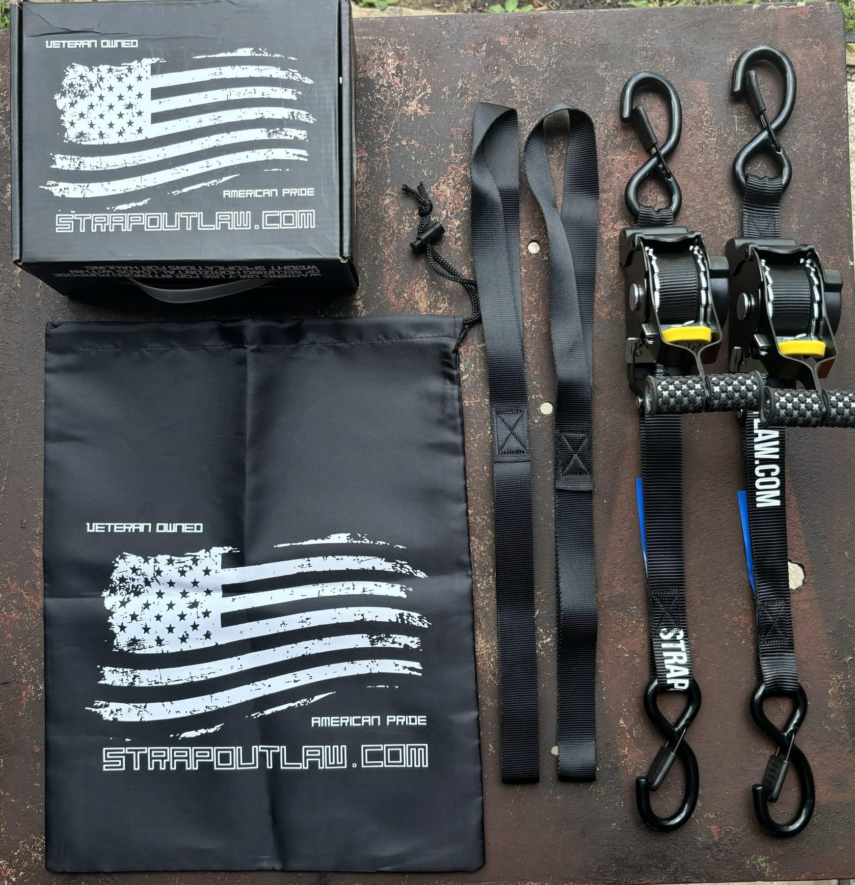 Amazon.com: 2 Pack Strapoutlaw.com Retractable Ratchet Straps, 1'' x 10 ...