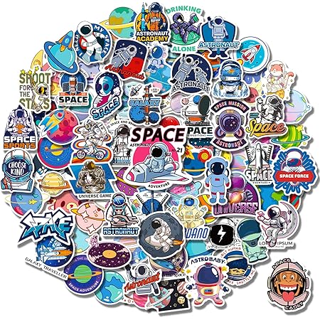Amazon.com: 50 Pcs Stickers Pack for Water Bottles, NASA Logo Space ...