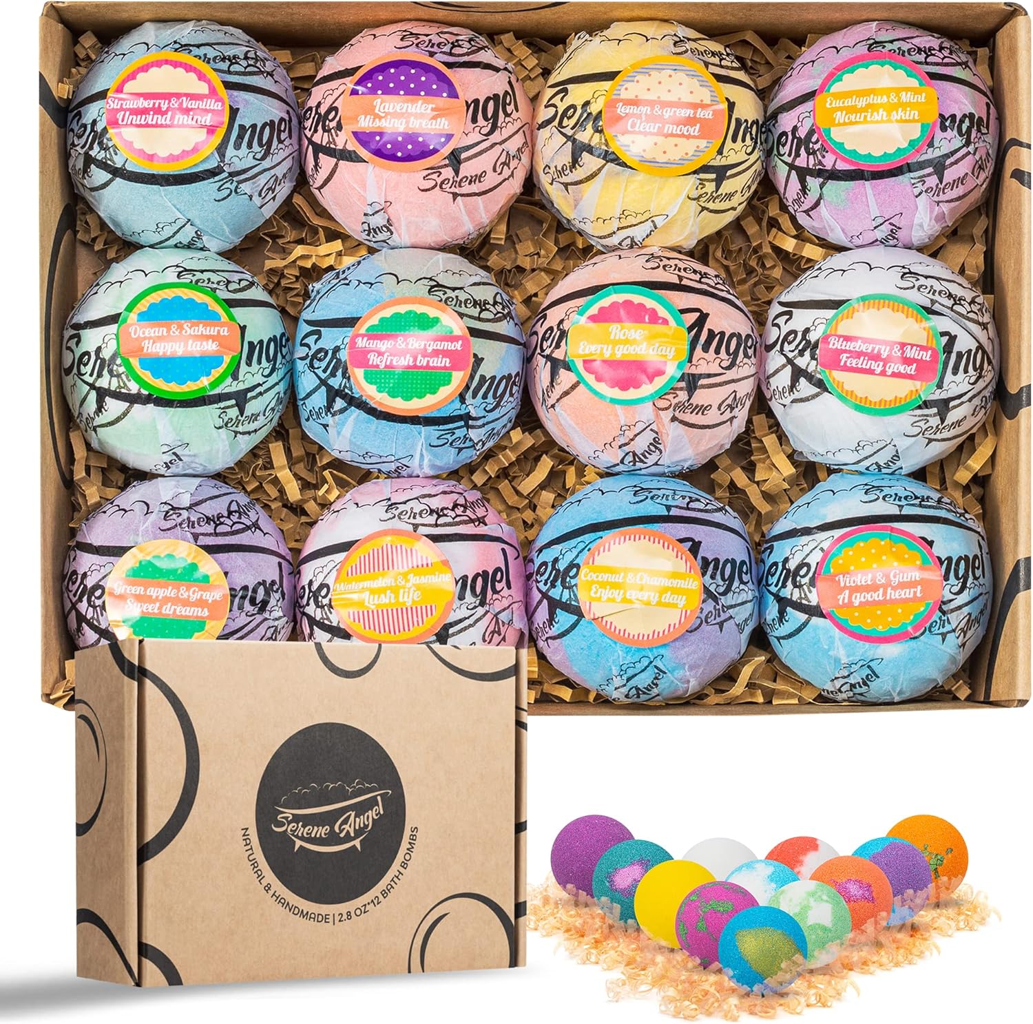 Amazon.com : Bath Bombs for Women Relaxing, 12 Piece Organic Bath Bomb ...