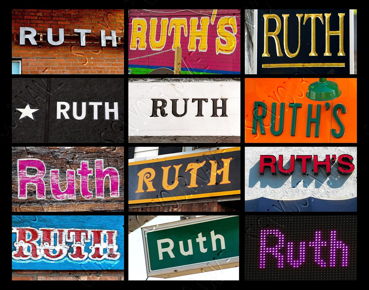 Amazon.com: RUTH Personalized Name Poster Using Real Sign Photos - 11 ...