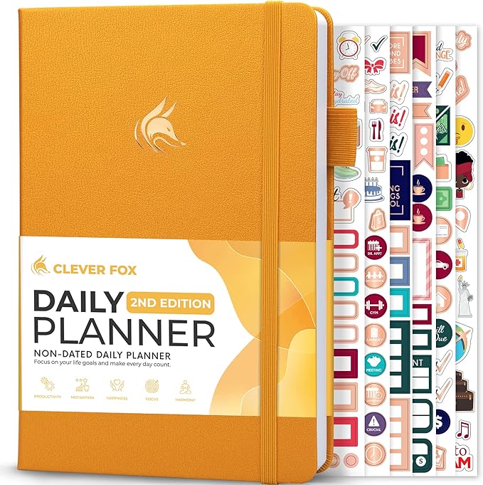 Clever Fox Daily Planner 2nd Edition – Undated Time Block Task ...