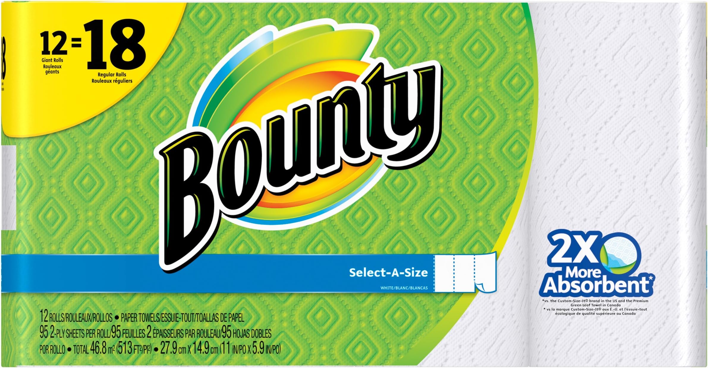 Amazon.com: Bounty Quick-Size Paper Towels, White, 16 Family Rolls = 40 ...