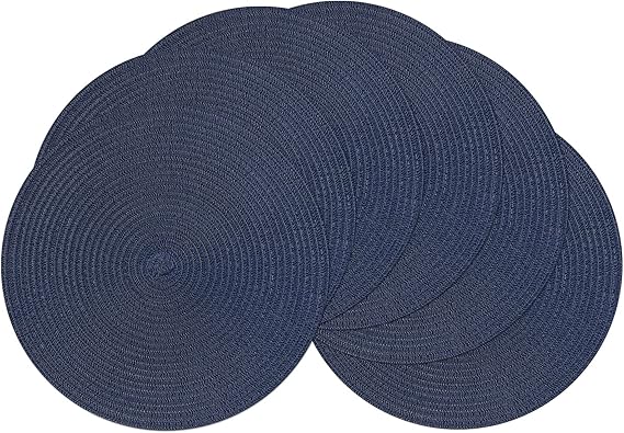 Amazon.com: SHACOS Round Placemats Set of 6 Washable 15 inch Round ...