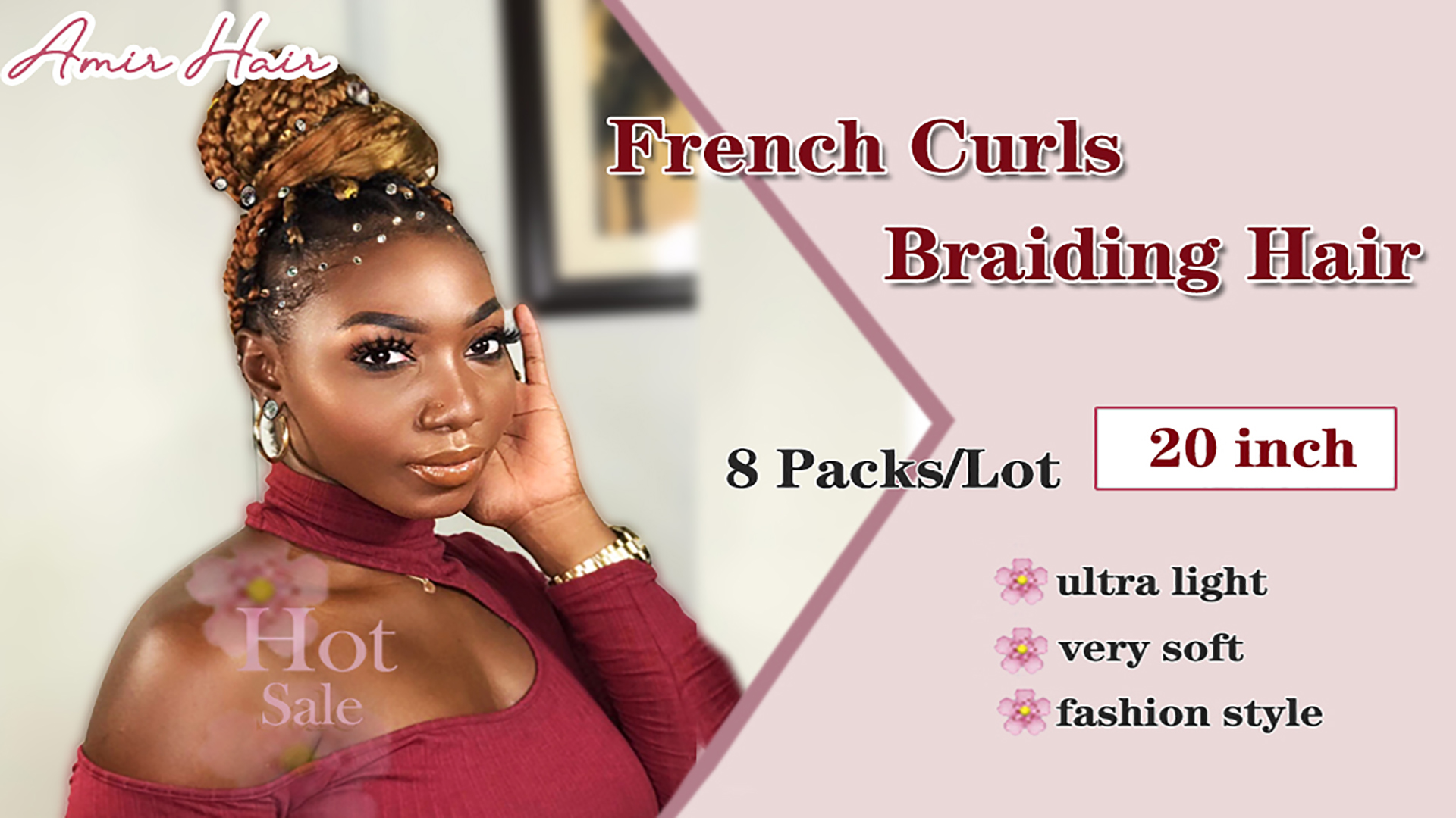 Watch Amir Hair 20 Inch French Curls Braiding Hair on Amazon Live