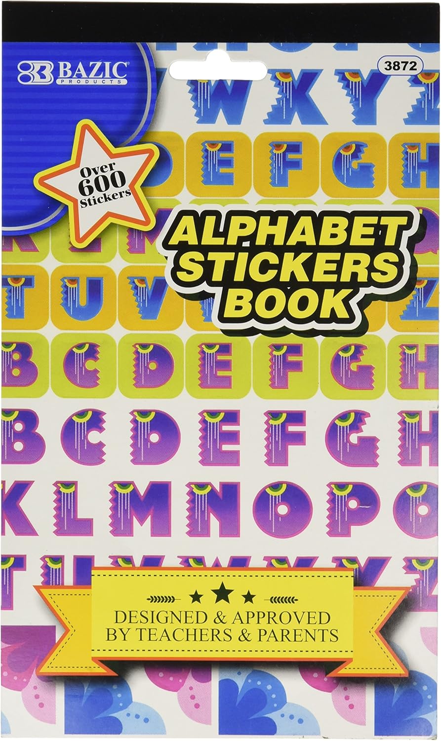 Amazon.com: BAZIC Alphabet Sticker Book (3872) : Everything Else