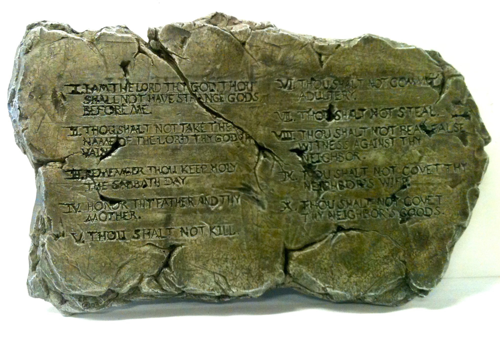 Amazon.com : Religious Cast Stone Ten Commandments Garden Plaque ...