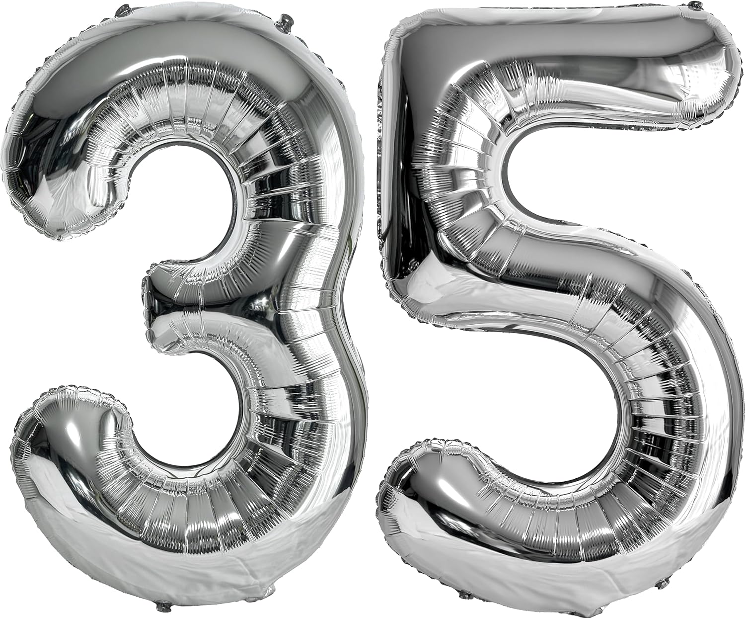 Amazon.com: FIROMI 35 Number Balloons Silver Big Giant Jumbo Huge Foil ...