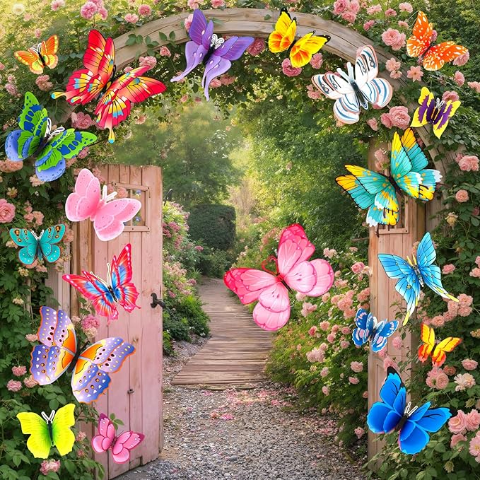 Amazon.com: Suncalla 20 Pcs Large Butterfly Party Decorations 3 Sizes ...