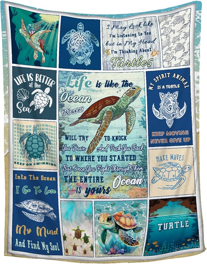Amazon.com: Sea Turtle Blanket Sea Turtle Gifts for Women Throw Blanket ...