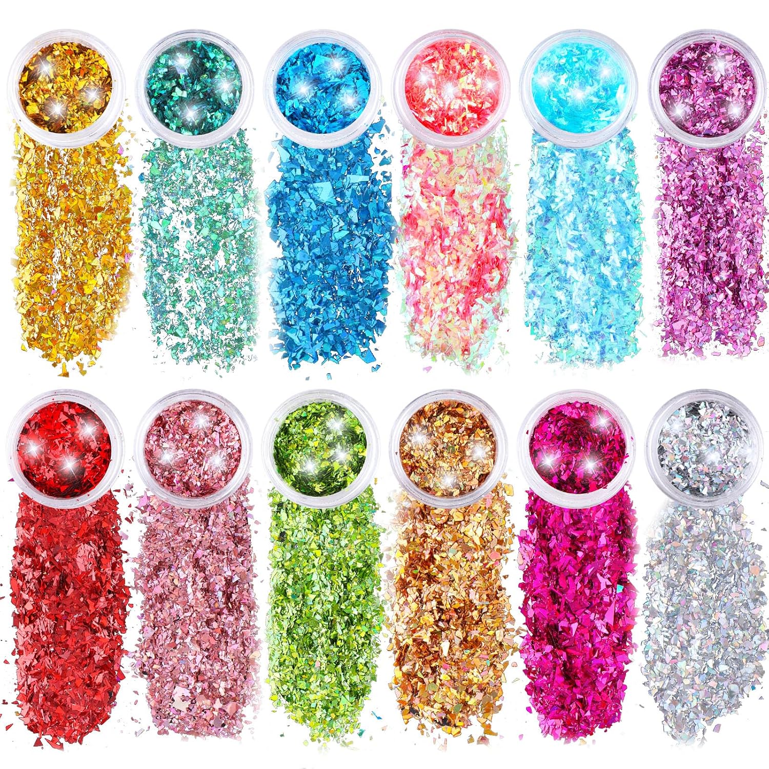 Amazon.com : Giantree 12 Cans Fantasy Glitter Sequin, Irregular Face ...