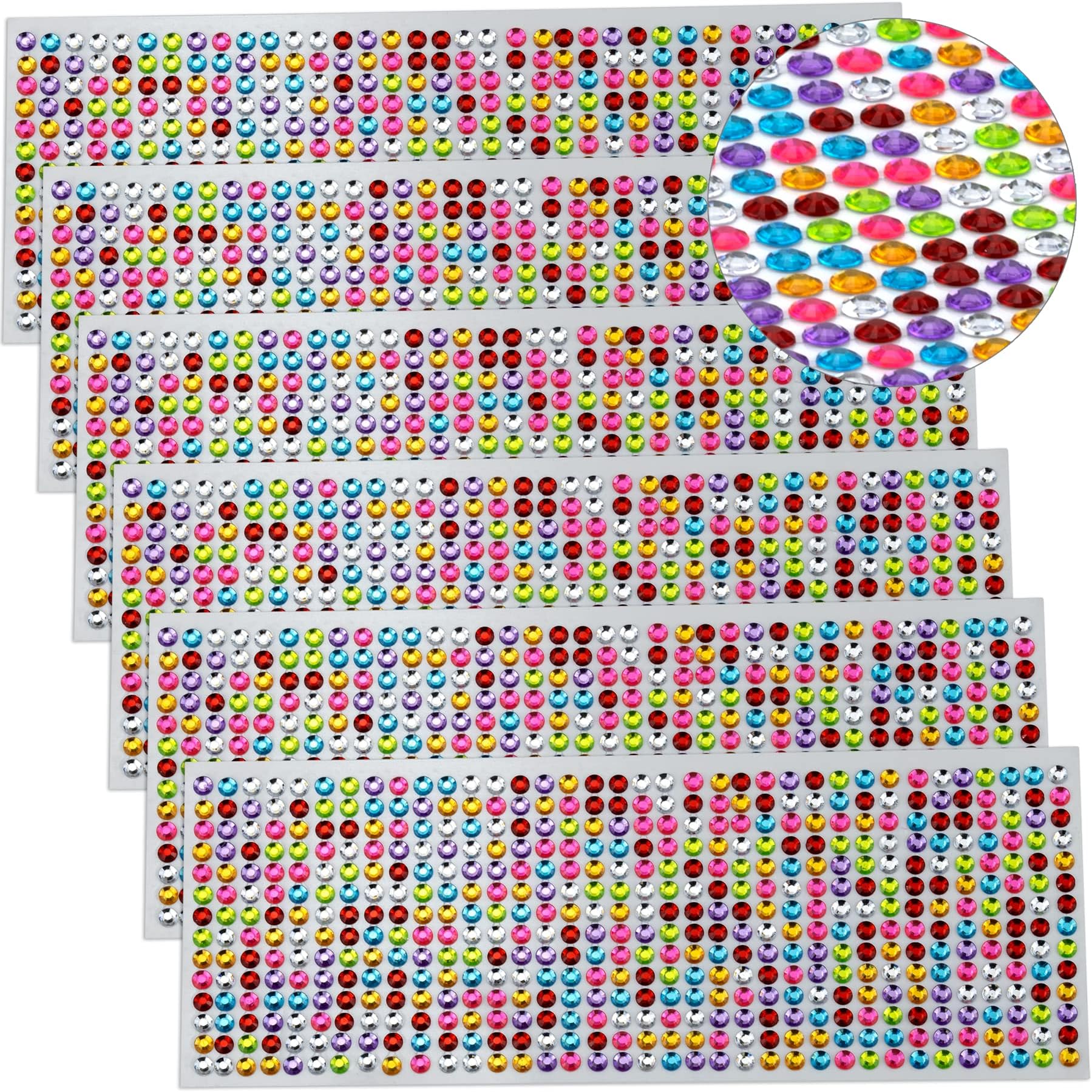 Amazon.com: DoTebpa 4032 Pieces 6mm Bling Rhinestone Sticker Sheet Gem ...