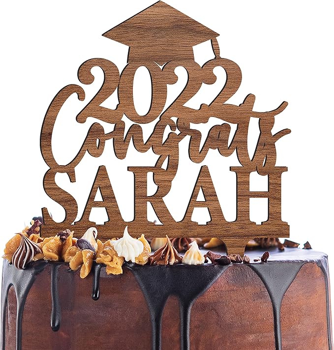 Amazon.com: Personalized Graduation Cake Topper - Congrats Grad Cake ...