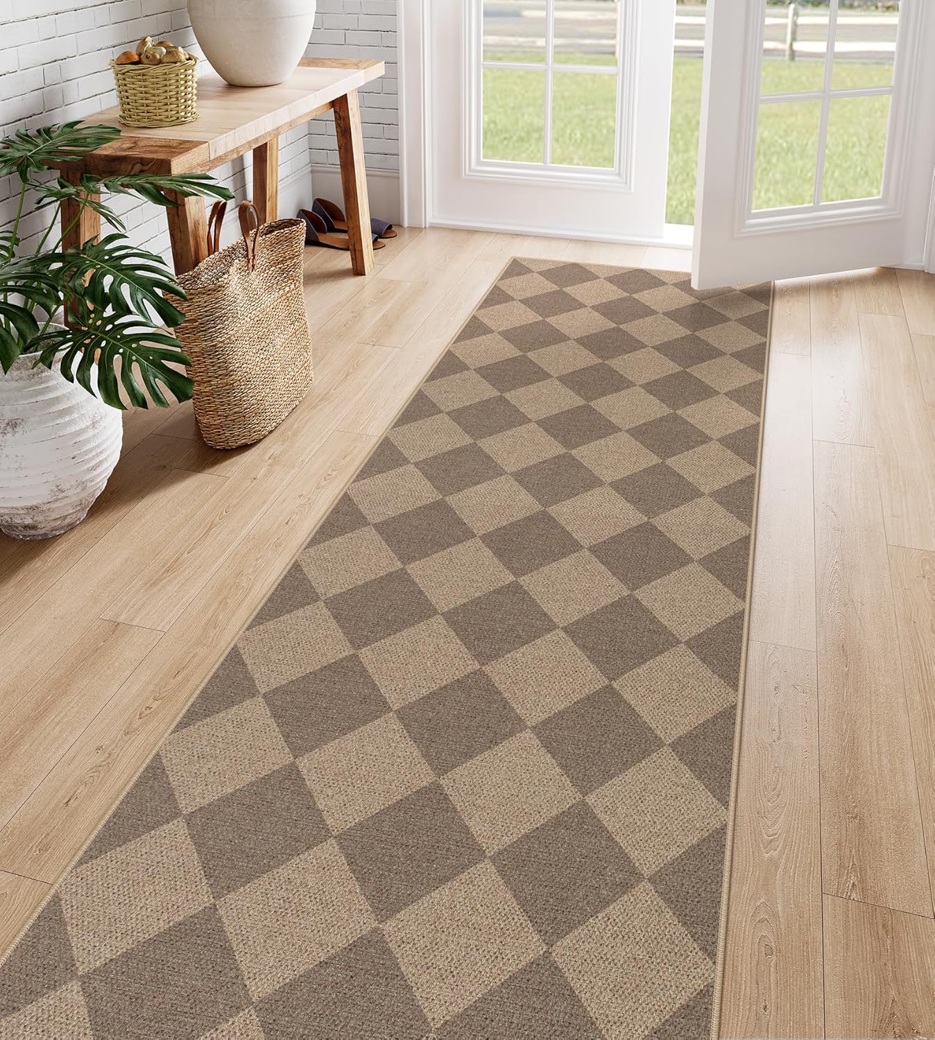 Amazon.com: Lahome Checkered Easy Jute Runner Rug, 2x8 Carpet Runners ...