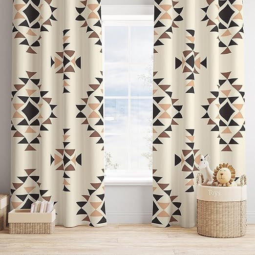 Amazon.com: YCness Tribal Geometric Pattern Window Curtains ...