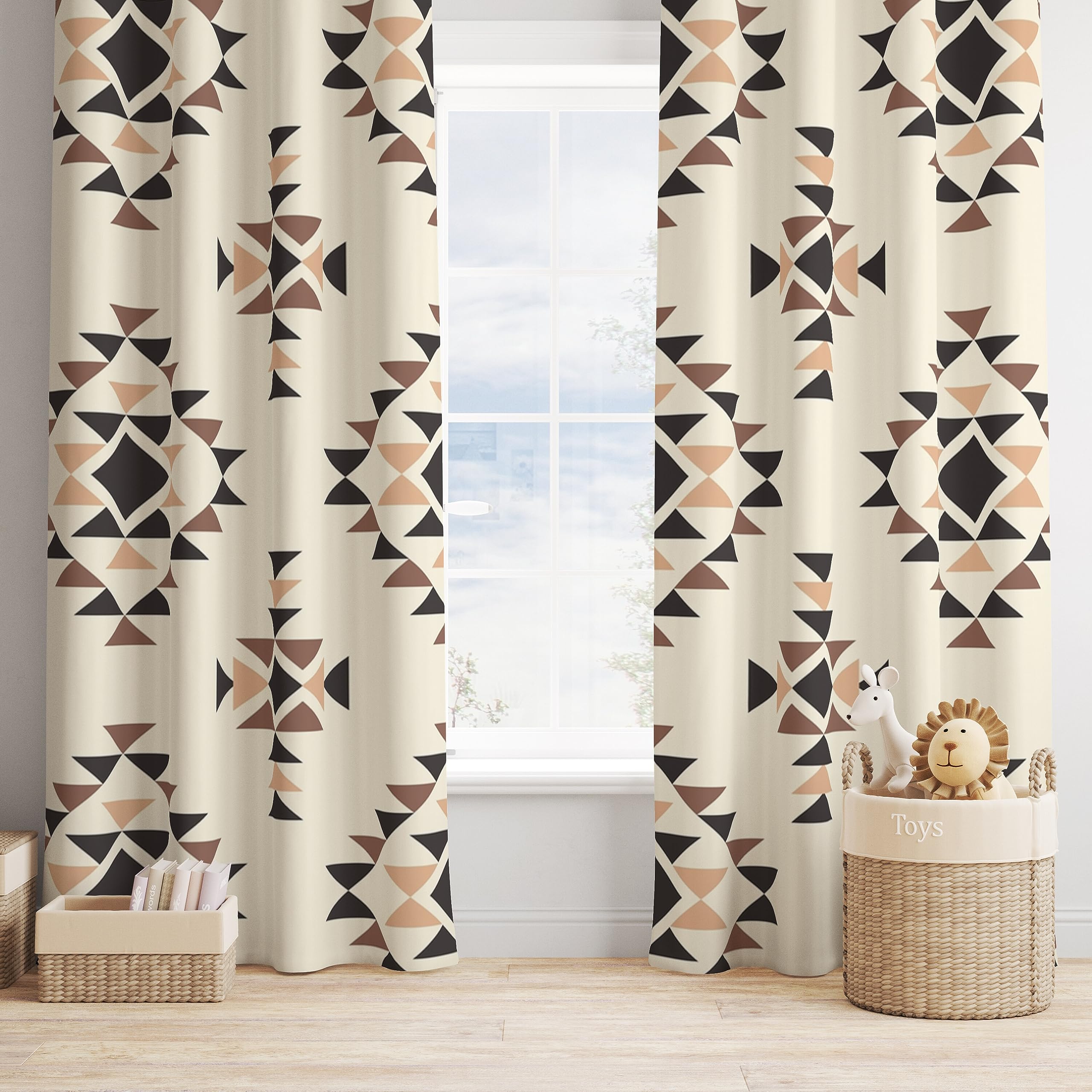 Amazon.com: YCness Tribal Geometric Pattern Window Curtains ...
