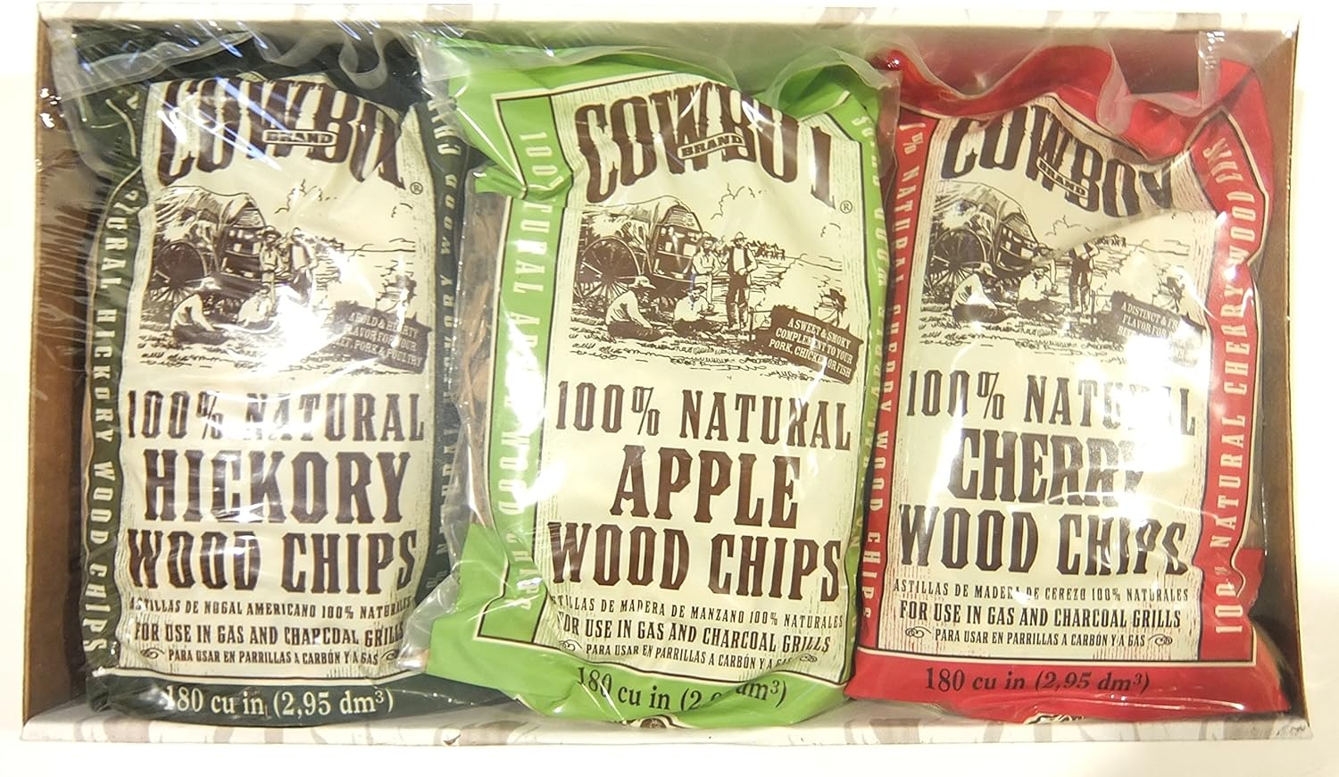 Cowboy Chips 100% All Natural Grill & Smoker Wood Chips, Apple, Cherry ...