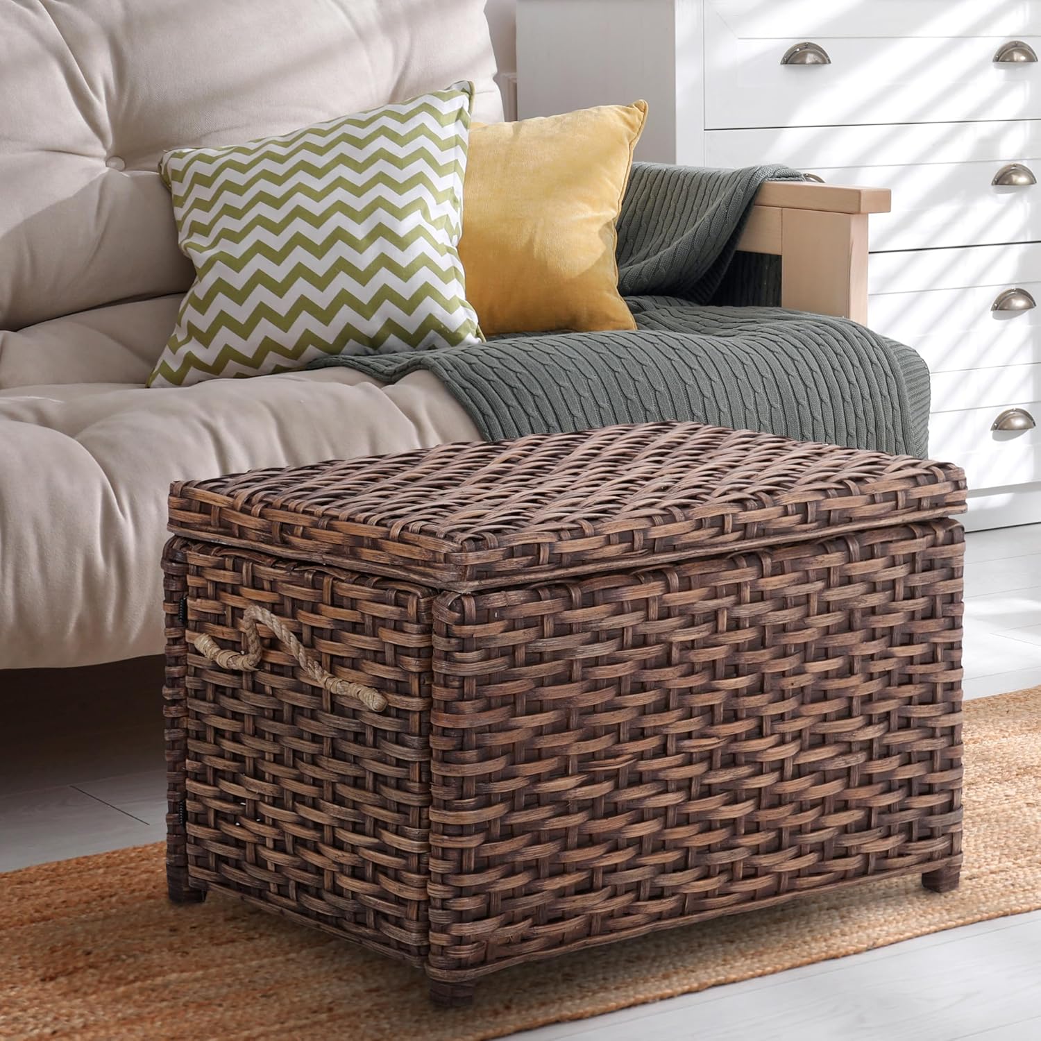Amazon.com: happimess HPM9300C Jacob 31.5" Wicker Storage Trunk ...