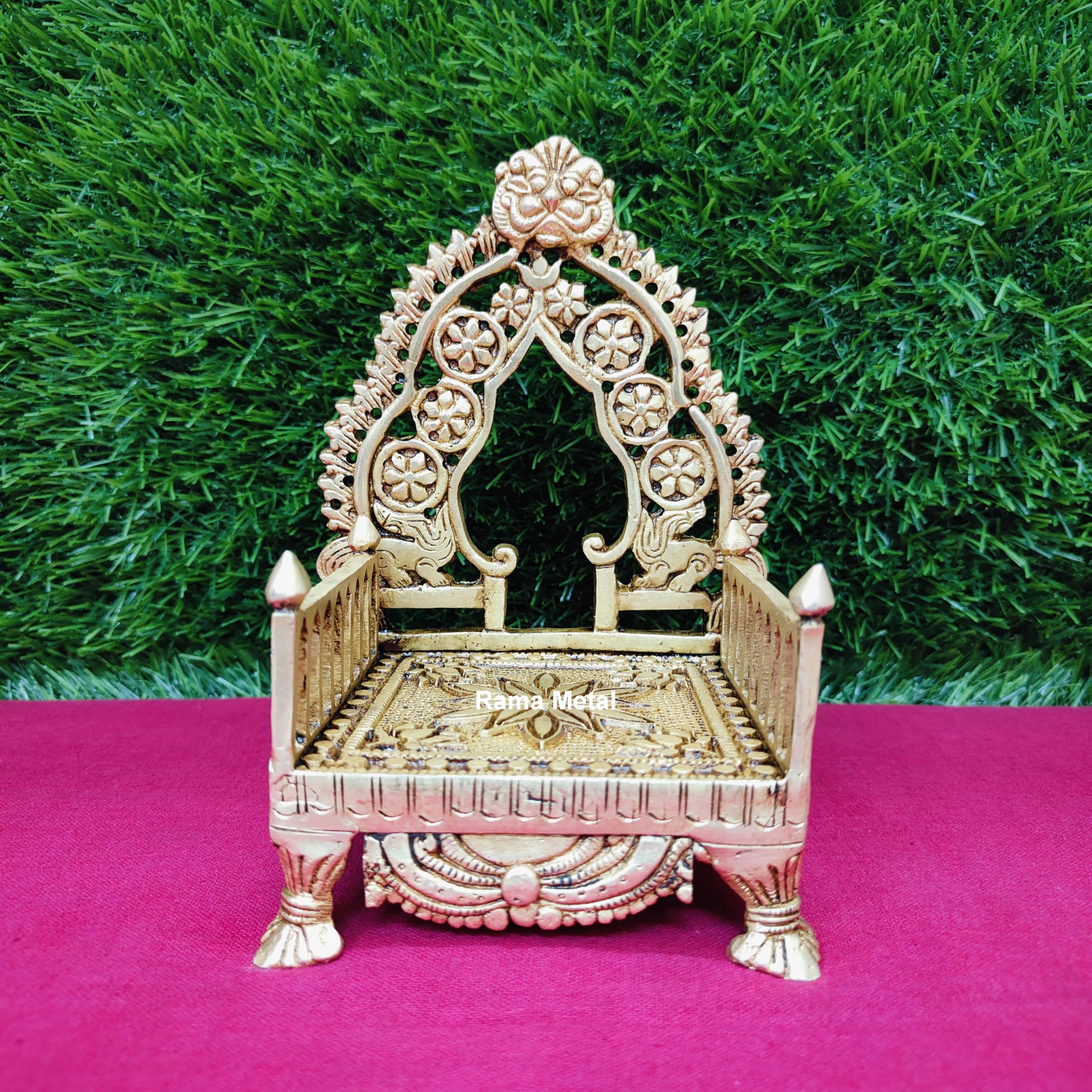 Buy RAMA METAL Brass God Throne | Singhasan | Home Temple for Puja for ...