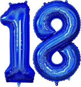 Amazon.com: Navy Blue Number 18 Balloon 40 Inch,Dark Blue 18 Balloons ...