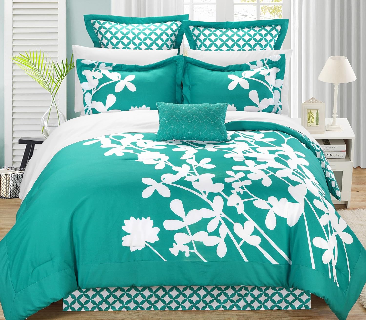Amazon.com: IRIS TURQUOISE QUEEN 11PC COMFORTER SET : Home & Kitchen
