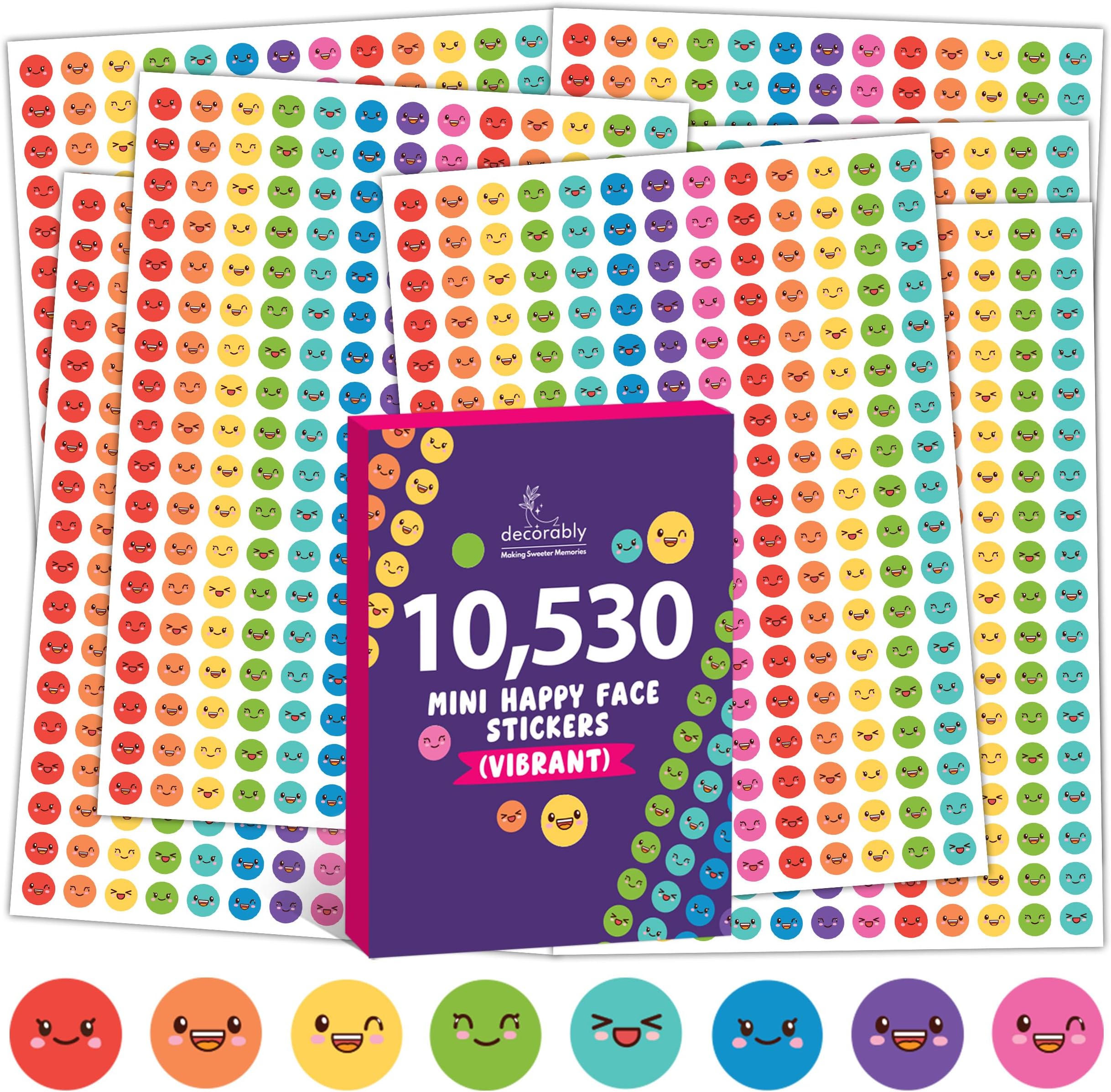 Amazon.com : 2880pcs Stars Stickers Kids Reward, Happy Sad Smiley Faces ...