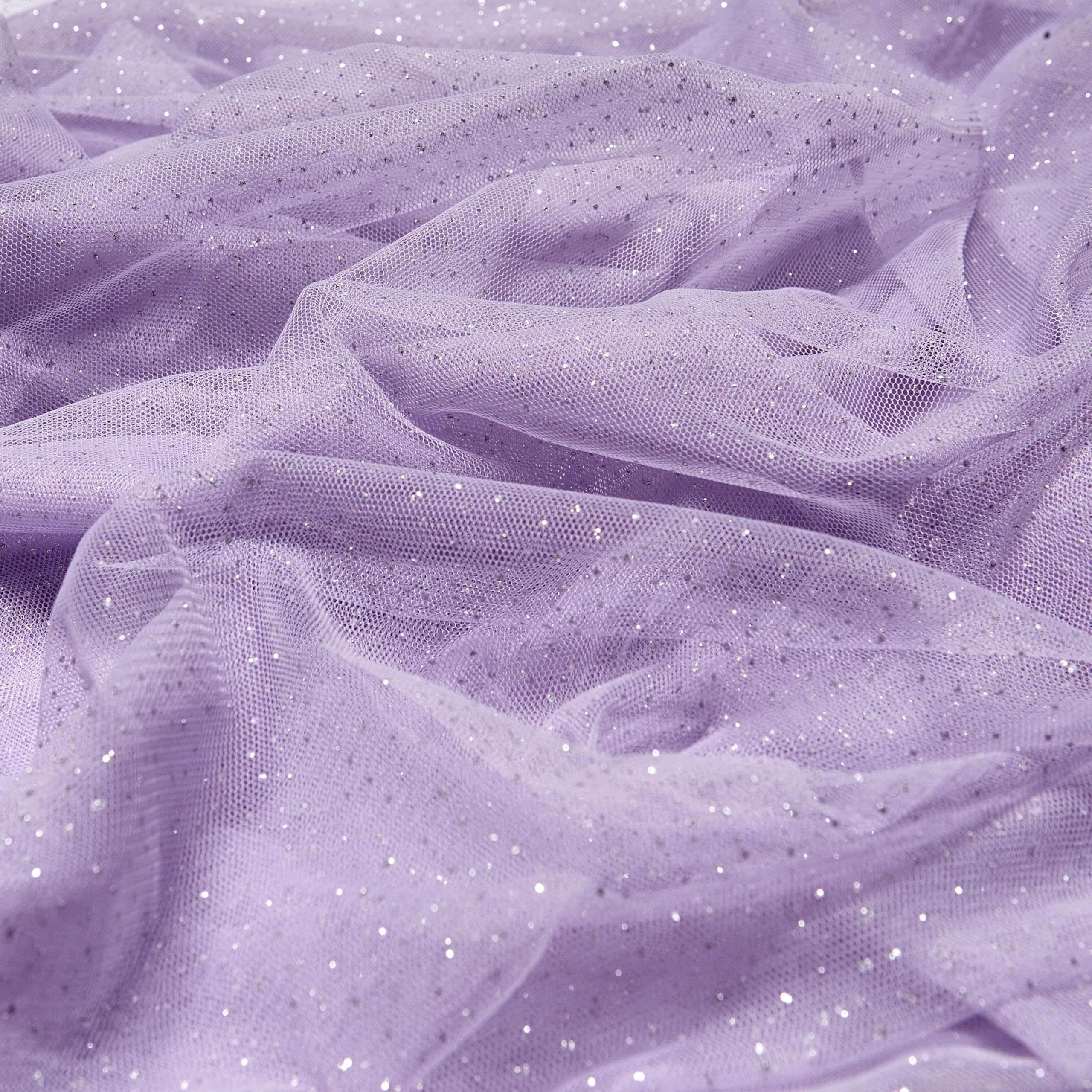 Amazon.com: Sewdudely 60" Light Purple Tulle Glitter Shiny Silver ...