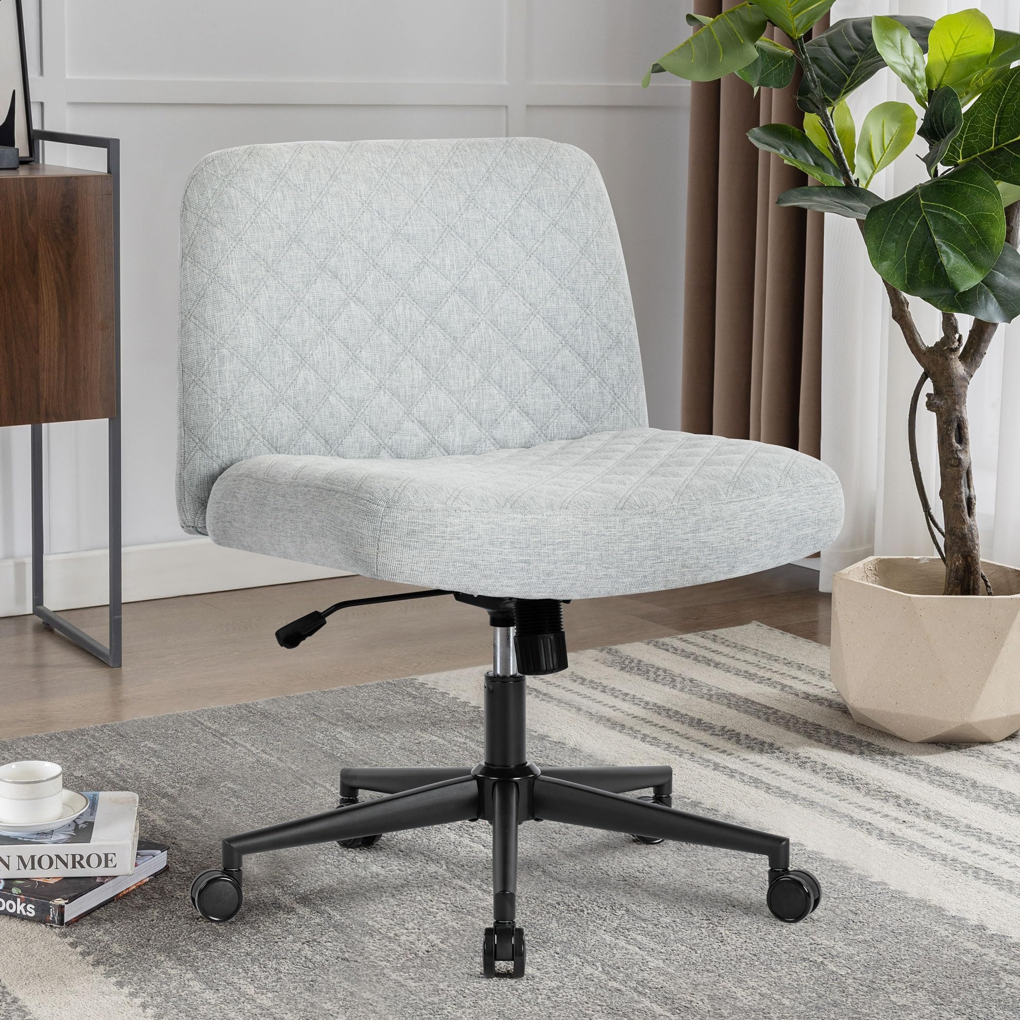 Amazon.com: UOCFYK Criss Cross Chair, Armless Desk Chair Wide Seat for ...