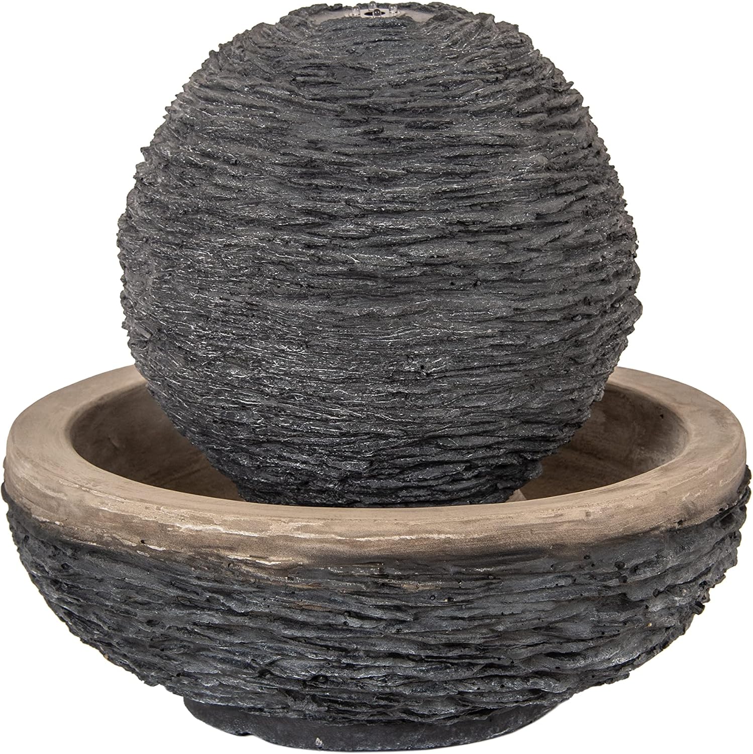 Gardenesque Globe Water Feature - LED Lights - Lightweight Fibreclay ...