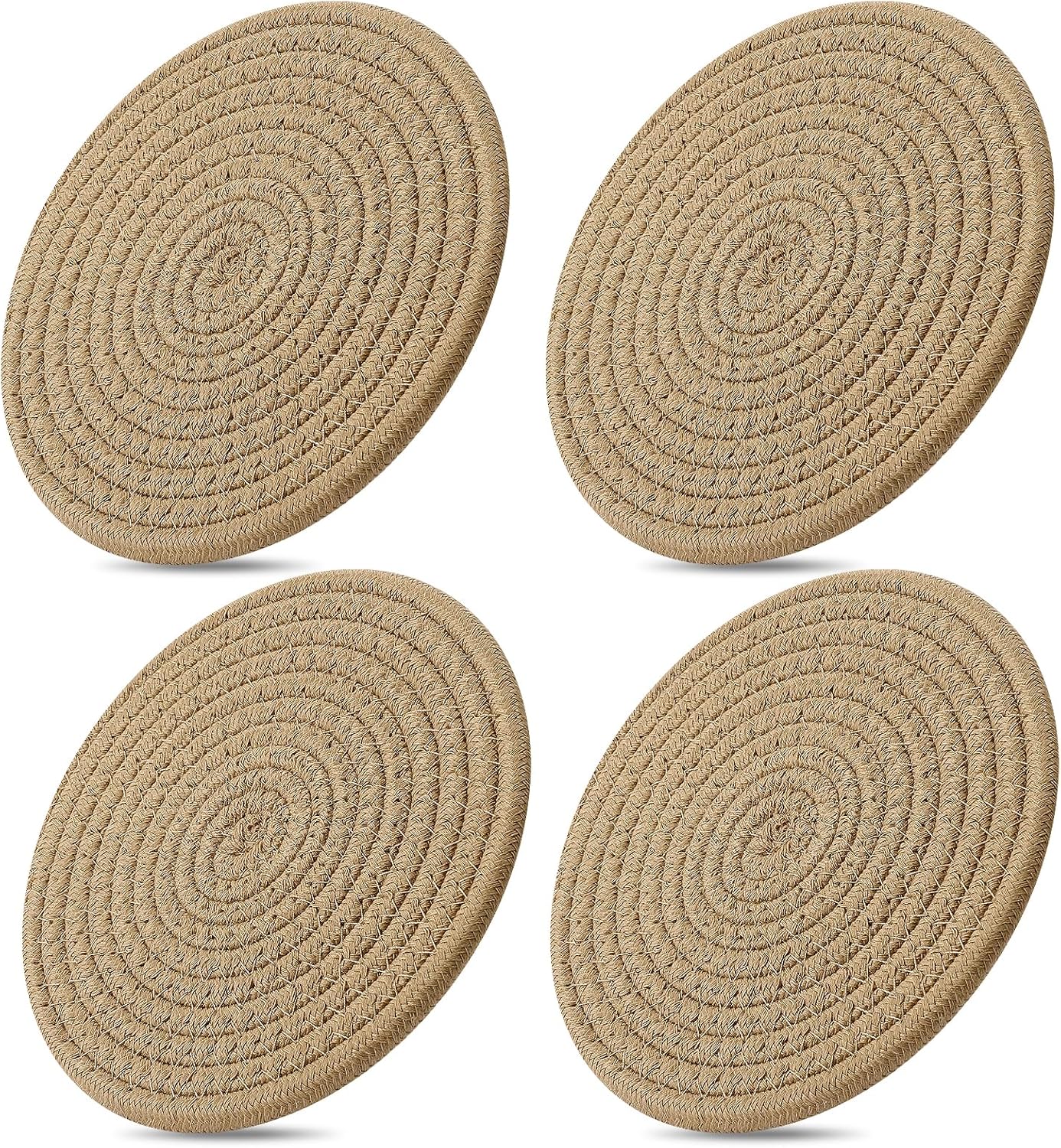 Amazon.com: ME.FAN 7 Inch Trivets/Potholders 4 Set Cotton Thread Weave ...