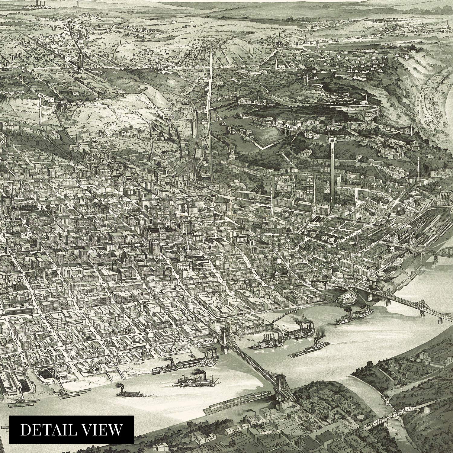 Snapklik.com : Vintage 1900 Cincinnati Ohio Map - 18x24 Inch Vintage Map Of Cincinnati Wall Art ...