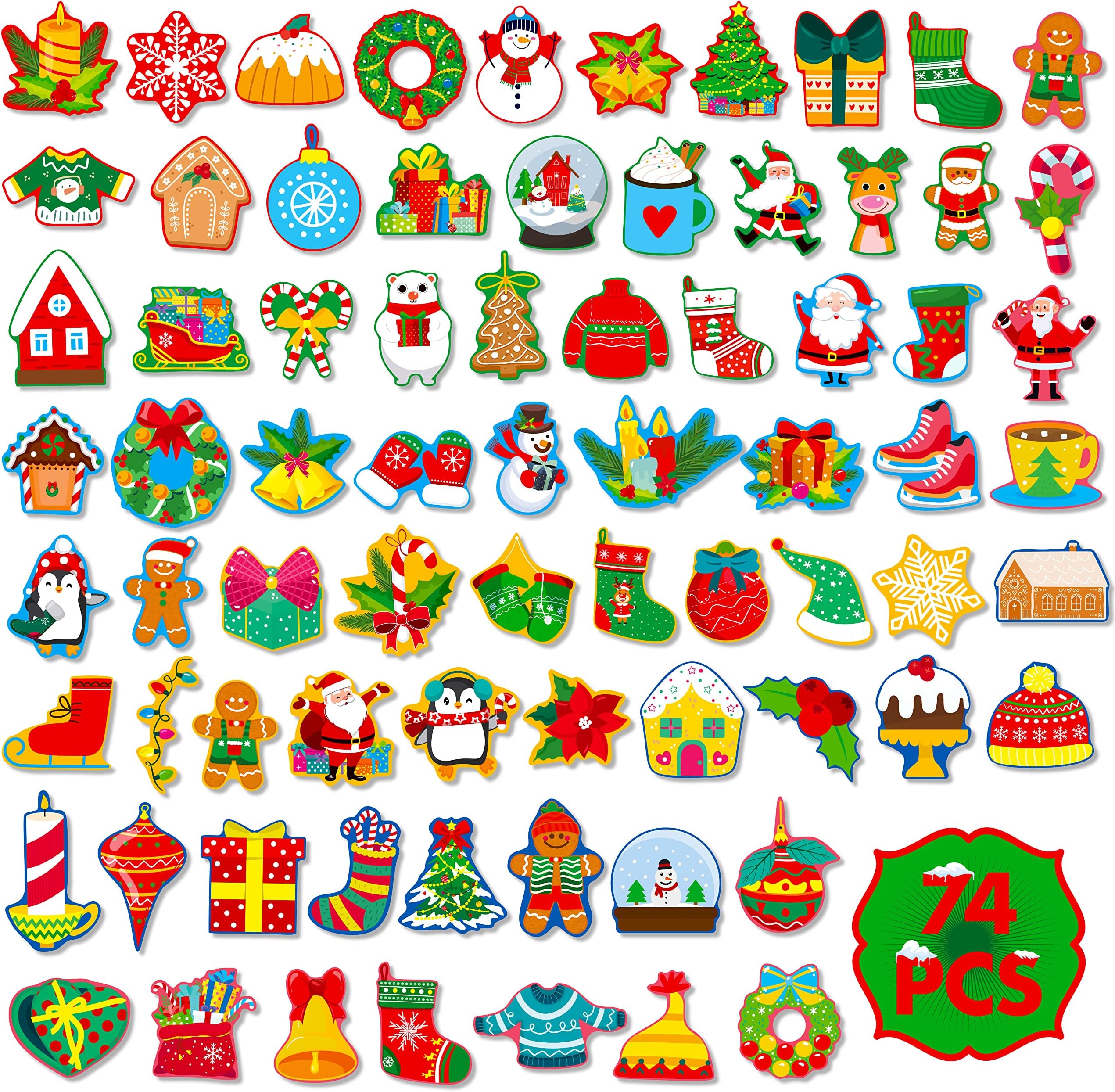 Amazon.com : 74 PCS Christmas Bulletin Board Decor, Happy Winter ...
