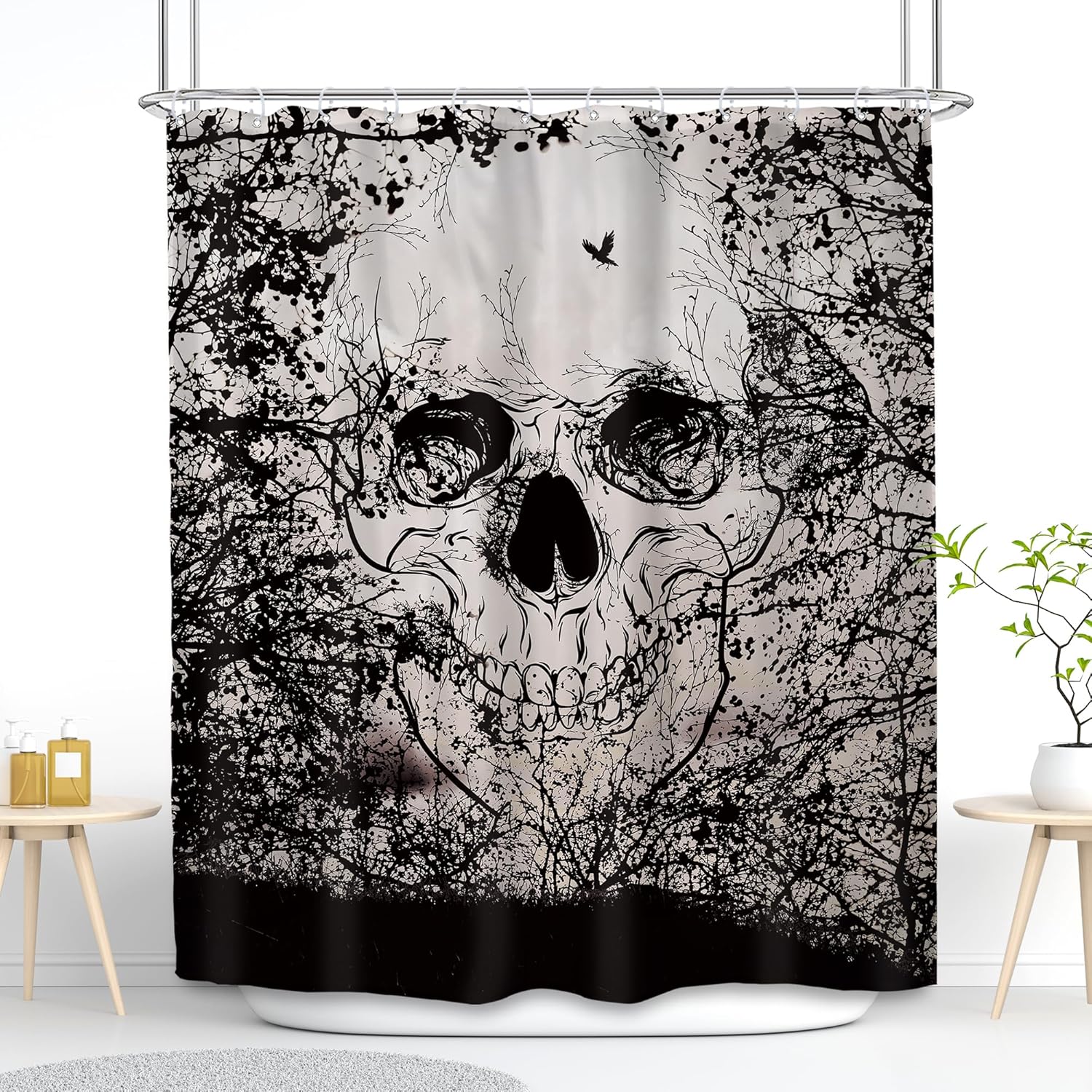 Amazon.com: SVBright Skull Shower Curtain 60Wx72L Inch Spooky Shower ...